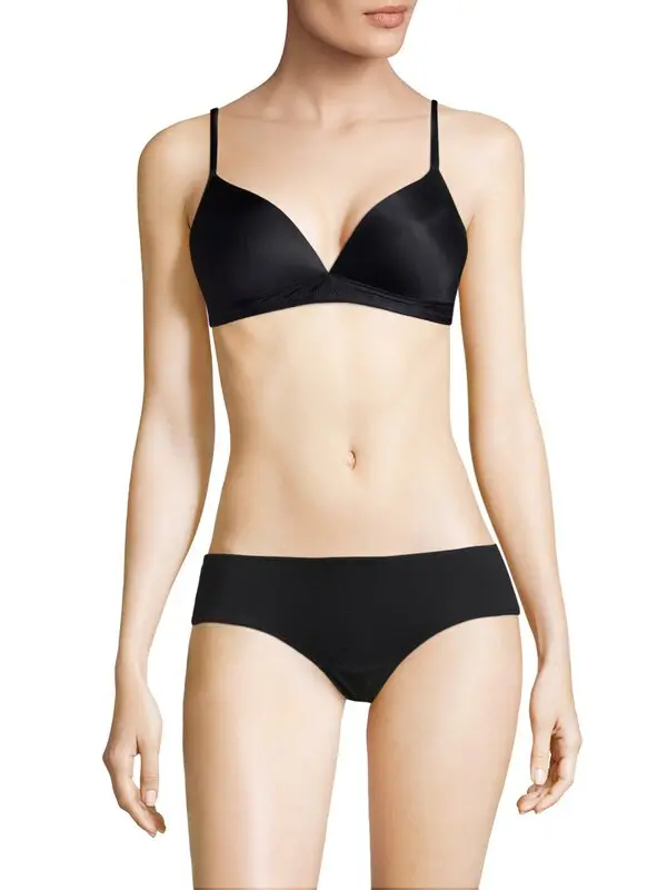 Hanro Satin Deluxe Soft Cup T-shirt Bra - Black