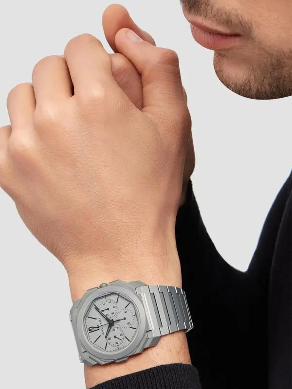 BVLGARI Octo Finissimo Extra-thin Ceramic & Titanium Bracelet Chronograph Watch
