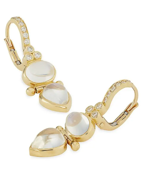 Temple St. Clair Florence86 18k Blue Moonstone & Diamond Dynasty Double-drop Earrings
