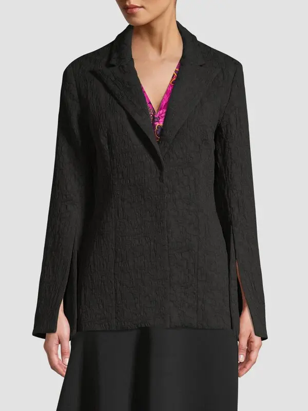 Natori Textured Split Sleeve Blazer