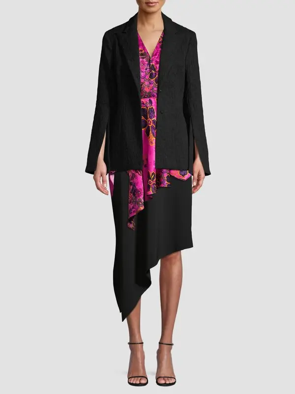 Natori Textured Split Sleeve Blazer