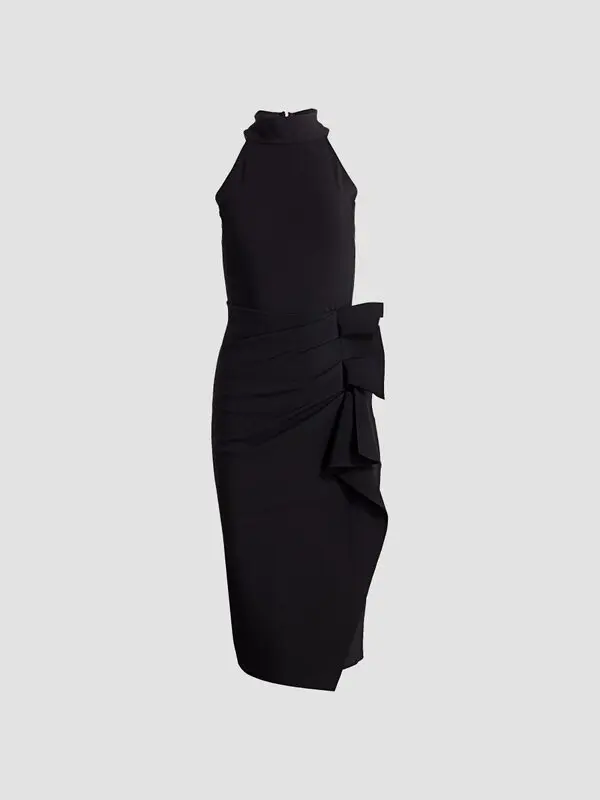 Chiara Boni La Petite Robe Halter Ruffle Midi Dress - Black