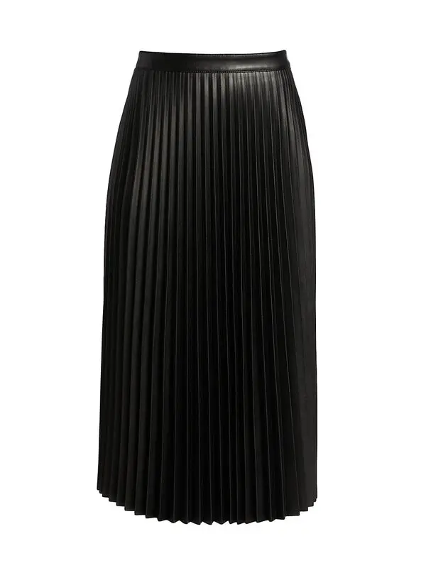 Proenza Schouler White Label Pleated Faux-leather Midi-skirt - Black