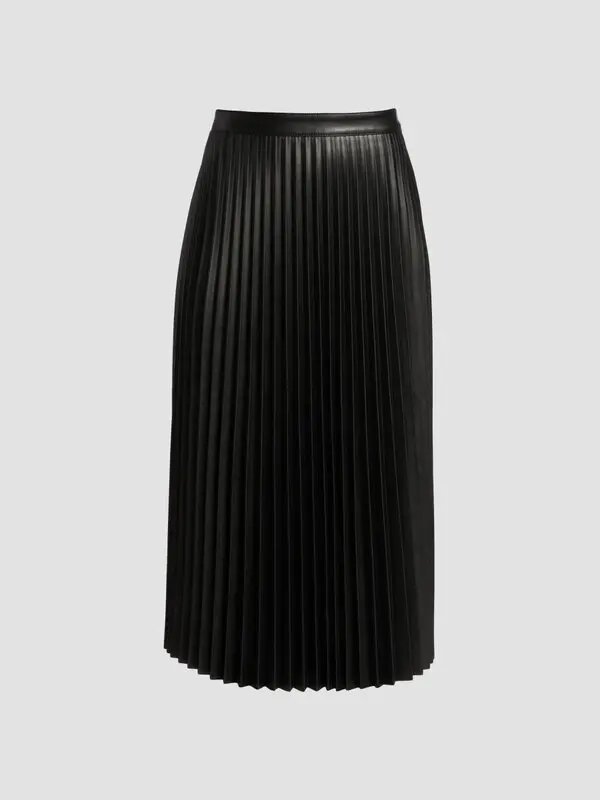 Proenza Schouler White Label Pleated Faux-leather Midi-skirt - Black