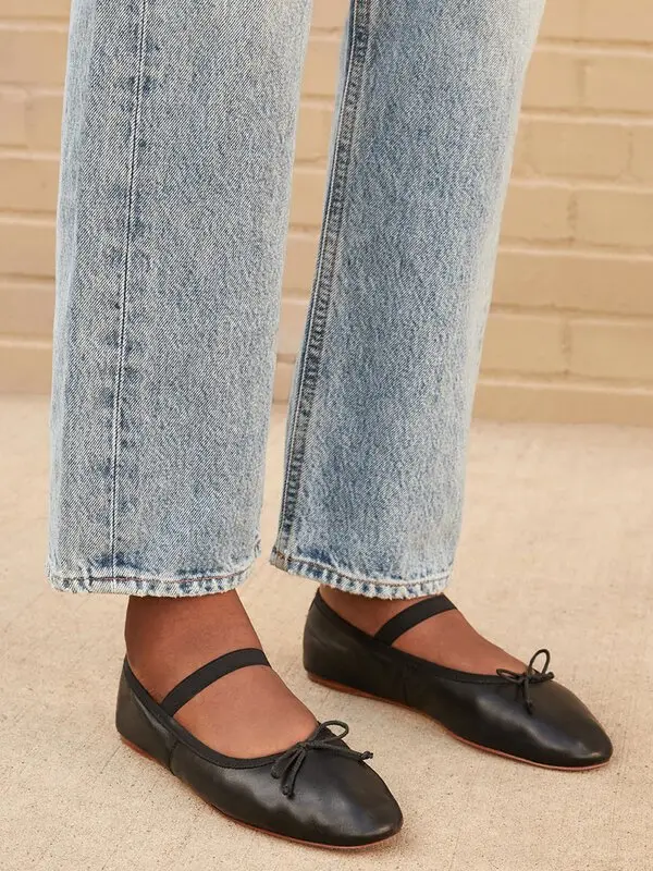 LOEFFLER RANDALL Leonie Leather Ballet Flats - Black