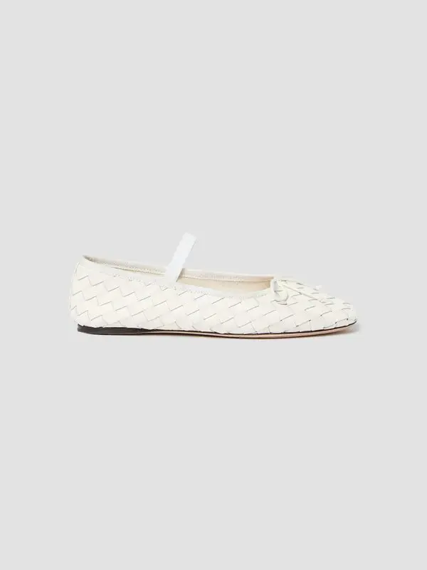 LOEFFLER RANDALL Leonie Leather Ballet Flats - Cream