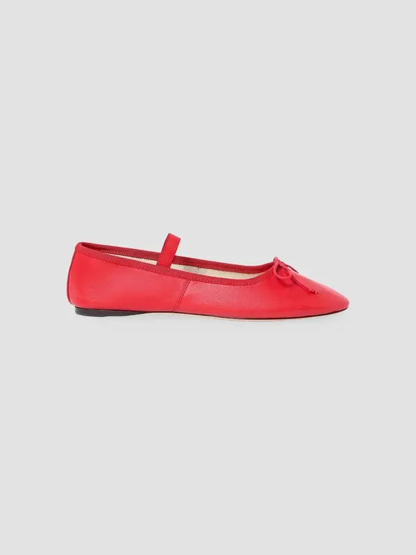 LOEFFLER RANDALL Leonie Leather Ballet Flats - Red