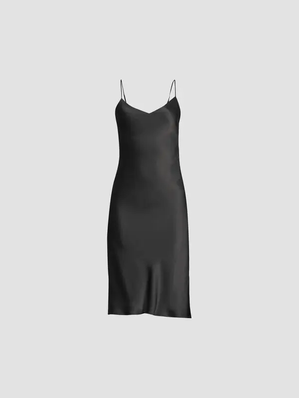 L'Agence Jodie Silk Slip Dress - Black