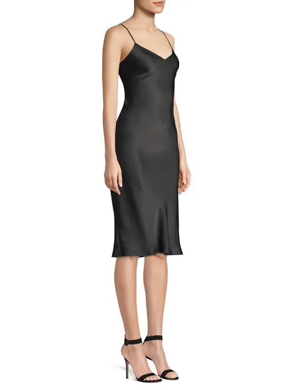 L'Agence Jodie Silk Slip Dress - Black