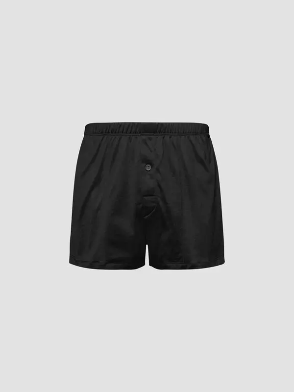Hanro Cotton Sporty Knit Boxers - Black