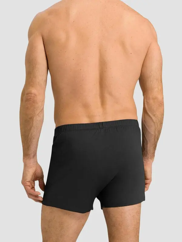 Hanro Cotton Sporty Knit Boxers - Black