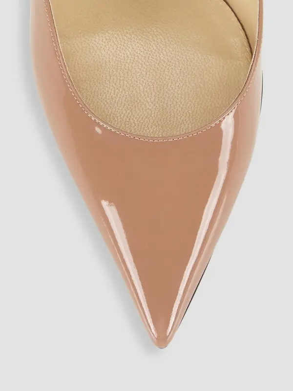 JIMMY CHOO Bing 100mm Embellished Patent Leather Mules - Ballet Pink