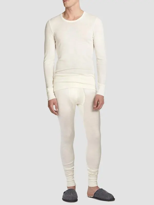 Hanro Woolen Silk Longleg - Beige