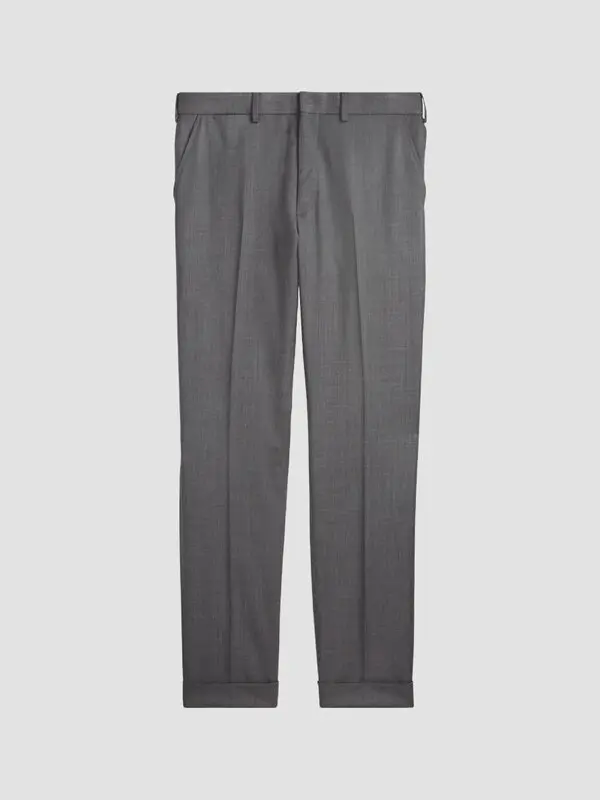 Ralph Lauren Purple Label Greg Flat-front Wool Pants - Grey