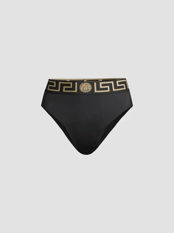 Versace High-waist Bikini Bottom - Black