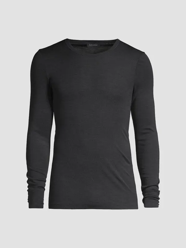 Hanro Woolen Silk Long Sleeve Crewneck Tee - Beige