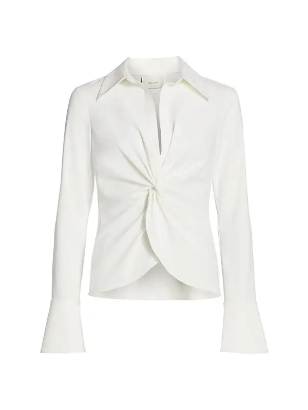 Cinq À Sept Mckenna Twist-front Blouse - Ivory