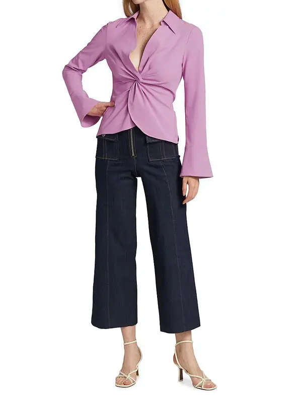 Cinq À Sept Mckenna Twist-front Blouse - Ivory