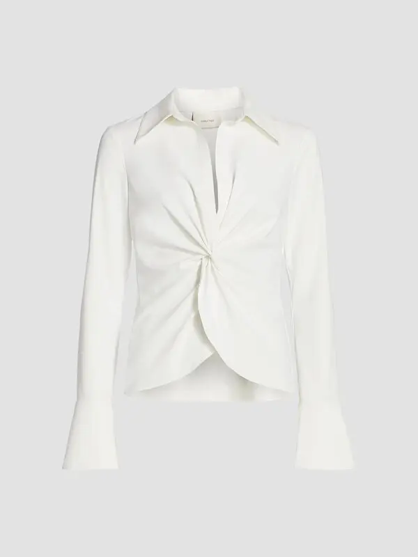 Cinq À Sept Mckenna Twist-front Blouse - Ivory