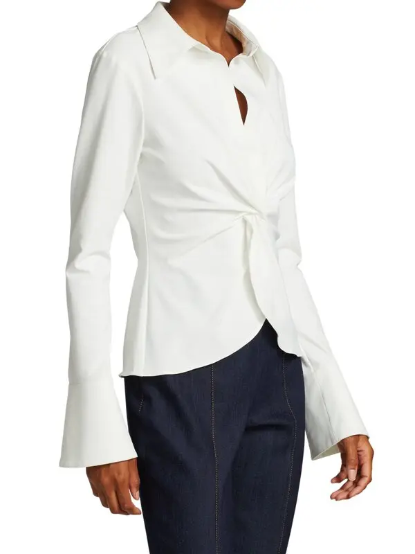 Cinq À Sept Mckenna Twist-front Blouse - Ivory