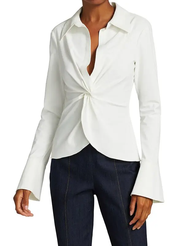 Cinq À Sept Mckenna Twist-front Blouse - Ivory