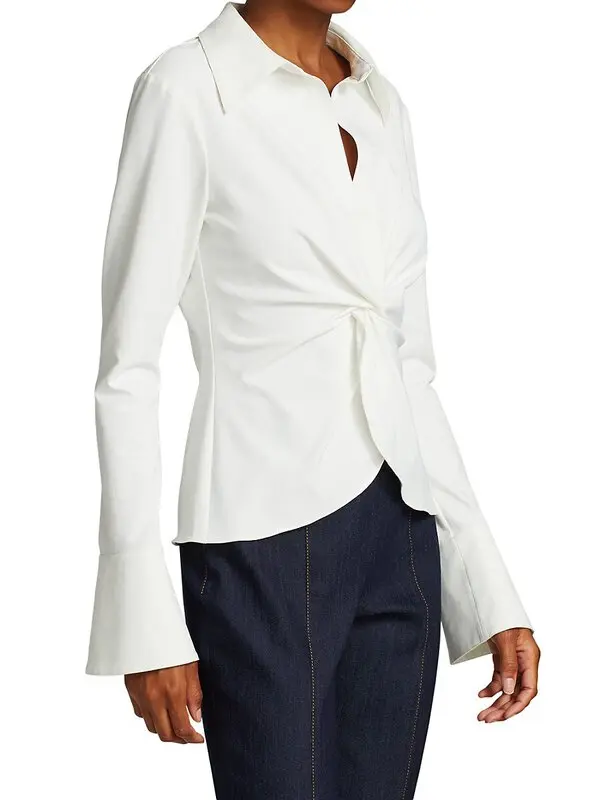 Cinq À Sept Mckenna Twist-front Blouse - Ivory
