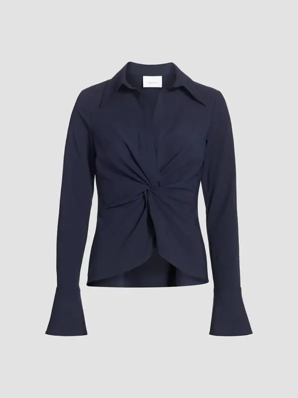 Cinq À Sept Mckenna Twist-front Blouse - Navy