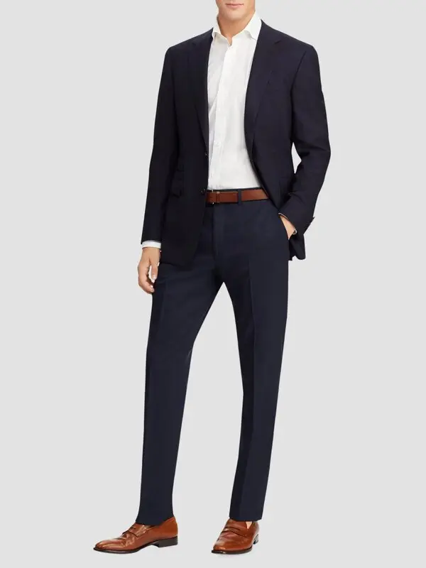 Ralph Lauren Purple Label Gregory Wool Trousers - Navy