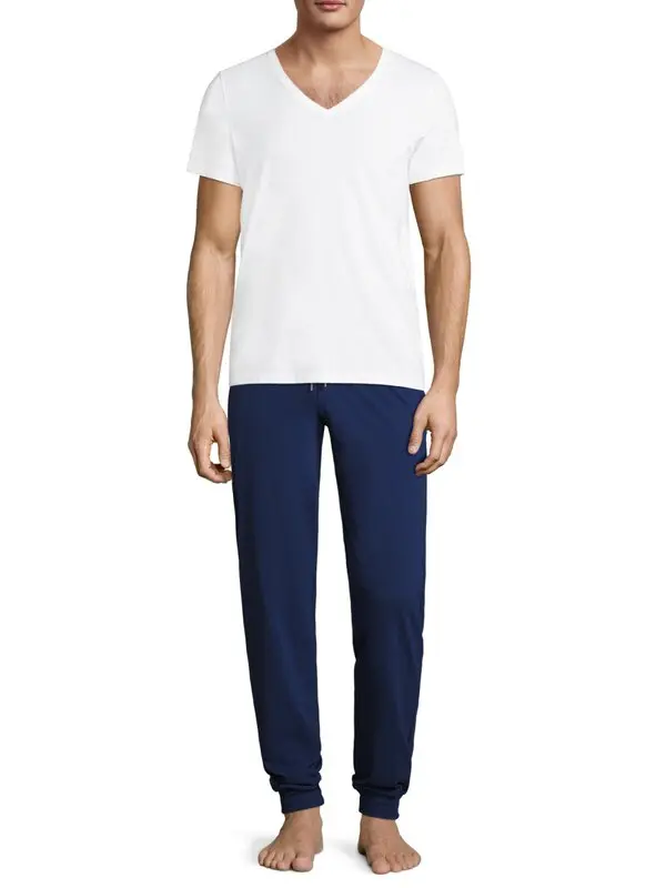 Hanro Cotton Superior Short Sleeve V-neck Tee - Neutral