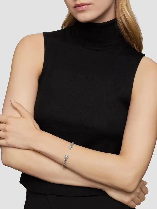 David Yurman Cable Classics Bracelet With Pearls & Diamonds
