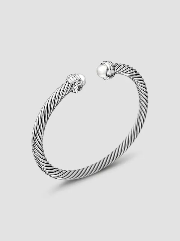 David Yurman Cable Classics Bracelet With Pearls & Diamonds