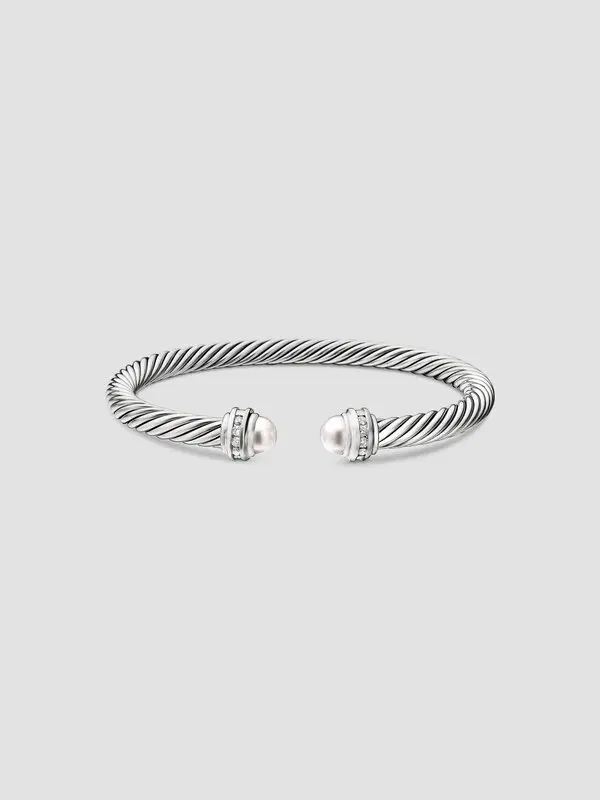 David Yurman Cable Classics Bracelet With Pearls & Diamonds