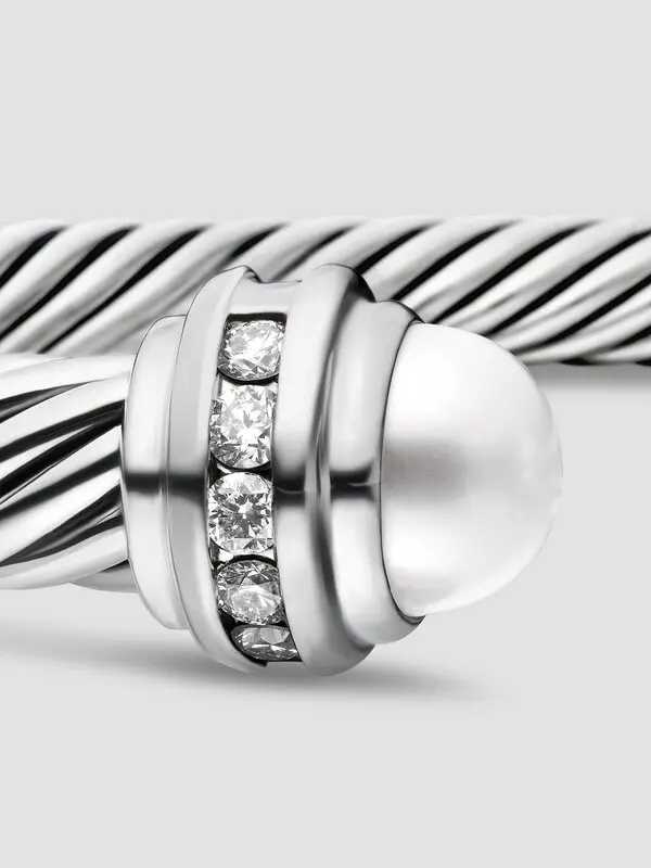 David Yurman Cable Classics Bracelet With Pearls & Diamonds