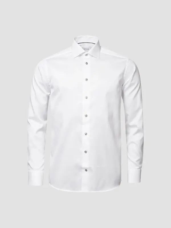 Eton Contemporary-fit Twill Dress Shirt With Grey Details
