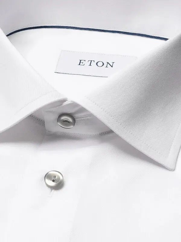 Eton Contemporary-fit Twill Dress Shirt With Grey Details