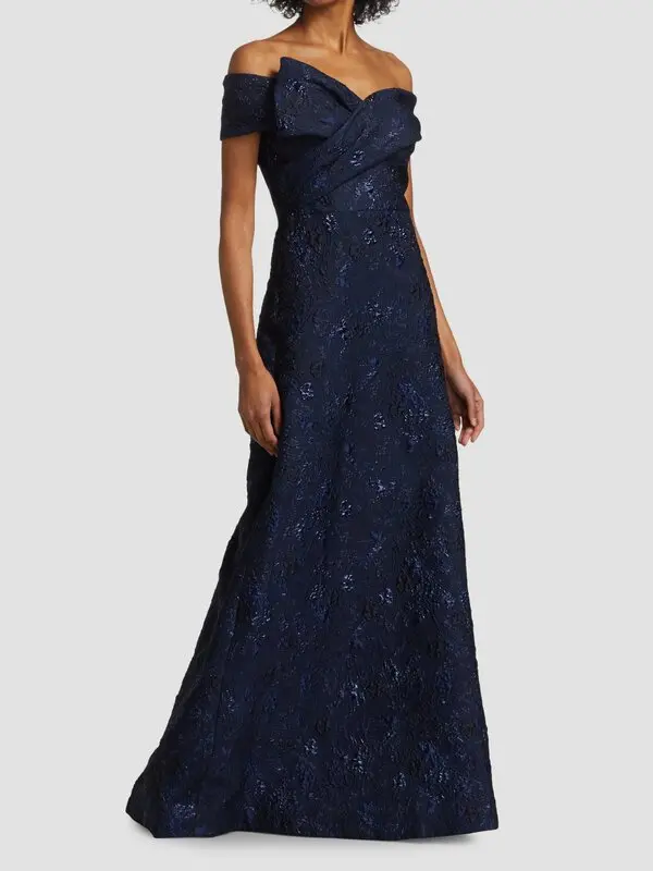 Rickie Freeman For Teri Jon Off-the-shoulder Gown