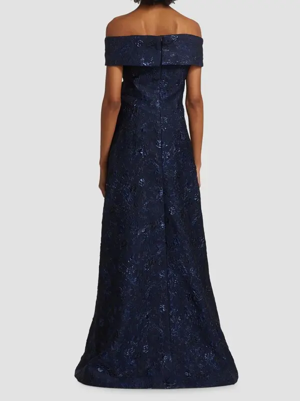 Rickie Freeman For Teri Jon Off-the-shoulder Gown
