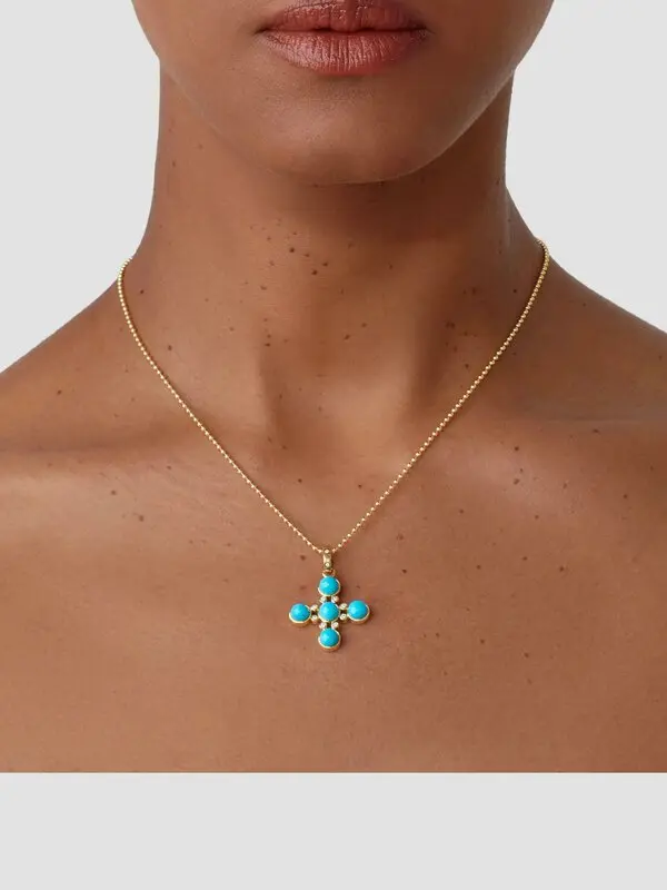 Temple St. Clair Florence86 18k Yellow & Diamond Four Elets Cross Pendant