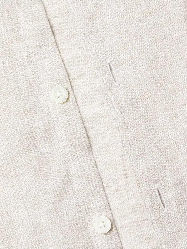 Canali Linen Sport Shirt - Light Tan