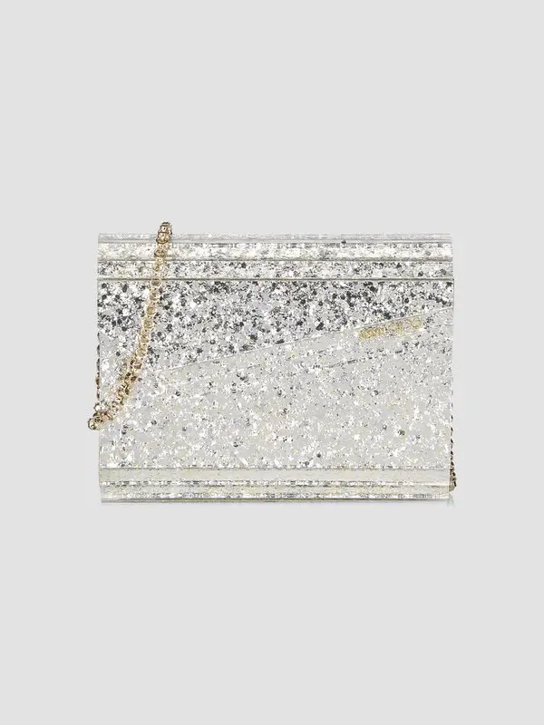 JIMMY CHOO Coarse Glitter Candy Clutch Bag - Champagne