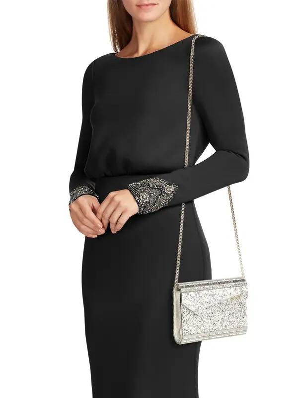 JIMMY CHOO Coarse Glitter Candy Clutch Bag - Champagne