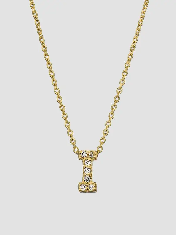 Roberto Coin Tiny Treasures Diamond & 18k Yellow Gold Initial Necklace - Initial I