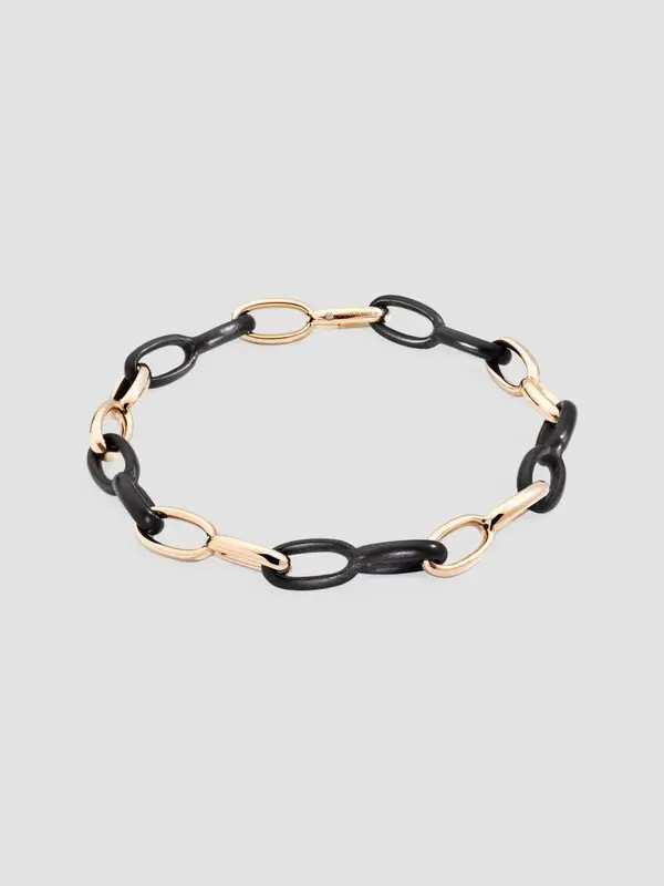 Vhernier Ottovolante 18k Ebony & Diamond Chain Necklace - Pink Gold