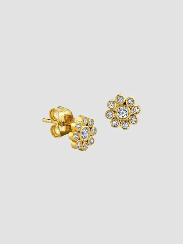 SYDNEY EVAN 14k Yellow & Diamond Flower Single Stud Earring