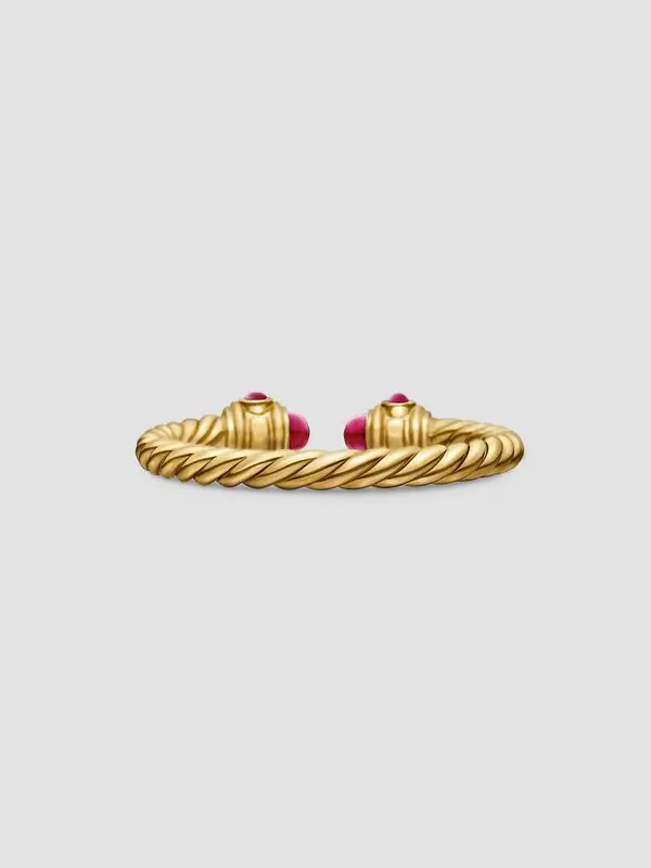 David Yurman Renaissance Open Ring In 18k With Gemstones - Ruby