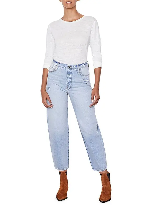 FRAME Ultra High-rise Barrel-leg Jeans