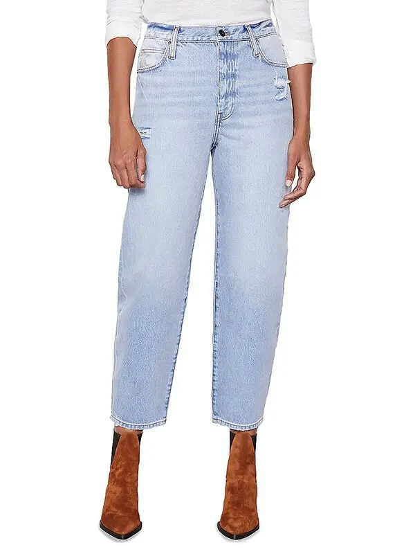 FRAME Ultra High-rise Barrel-leg Jeans