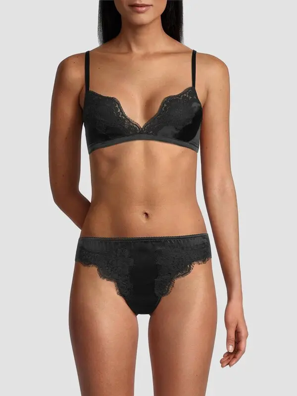Dolce & Gabbana Silk & Lace Soft Cup Bra