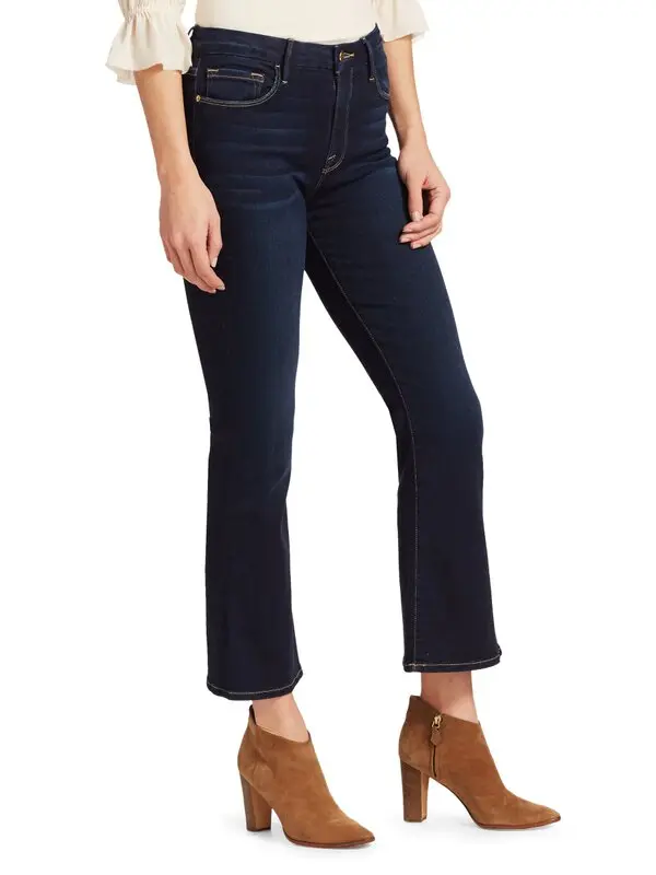 FRAME Le Crop Mid-rise Stretch Boot-cut Jeans