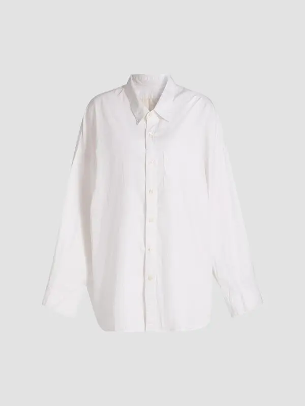 R13 Drop Neck Oxford Shirt - White